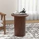 Round Wood End Table Fluted Pedestal Side Table - Bed Bath & Beyond ...