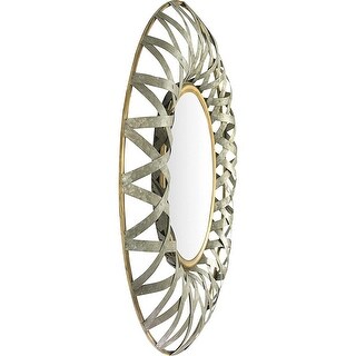 Round Metal Wall Gold and Galvanized Finish Mirror - Bed Bath & Beyond ...