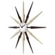 Celeste 24 inch Sunburst Multi-Color Mid Century Wall Clock - Light/Dark Wood Combination - 24.5 ...