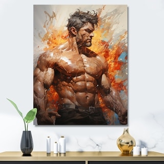 Designart "Bodybuilding The Flex" Aerobic & Bodybuilding Wall Art ...