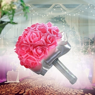 Crystal Roses Pearl Bridesmaid Wedding Bouquet Bridal Artificial Silk ...