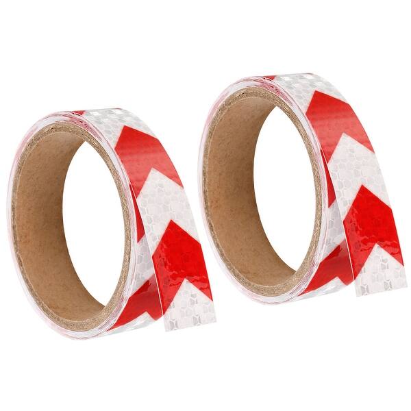 Reflective Tape, 2 Roll 10 Ft x 1-inch Safety Tape Reflector, Arrow White Red - Arrow White Red ...