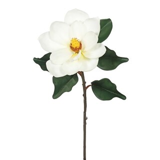 Vickerman 33" Cream Single Magnolia Artificial floral Stem - Bed Bath ...