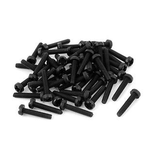 M2 x 10mm Plastic Phillips Cross Pan Head Machine Screws Black 50 PCS ...