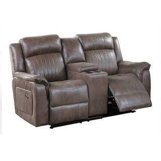 Oya 73 Inch Power Reclining Loveseat Chair, Pull Tab Mechanism, Brown ...