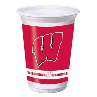 Club pack of 96 White and Red NCAA University of Wisconsin Badgers ...