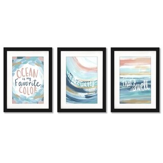Ocean Is My Favorite Color Jetty Home Coastal - 3 Piece Framed Gallery ...
