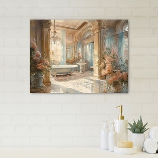 Designart "1900S Bathtub Time Tales Iii" Bathroom Floral Wall Art For ...