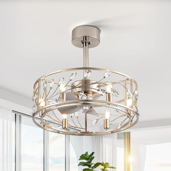 20-Inch Crystal Ceiling Fans with Light and Remote Included - Bed Bath ...