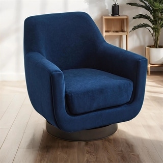 U-shaped Swivel Velvet Accent Chair with Base - Bed Bath & Beyond ...