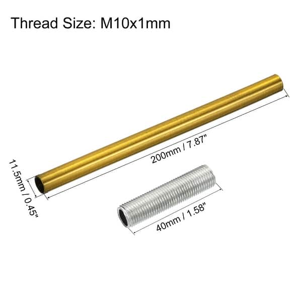 4set M10 Threaded Extension Rod Kit 7.87" Coupling Nut with Pipe Hex ...