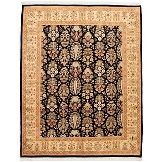 Hand-knotted Double Knot Black Wool Rug - 8'1" x 10'1"/8'1 x 10'1 - Bed ...