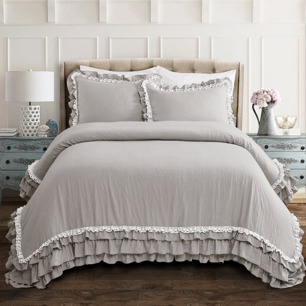 Silver Orchid Gerard Shabby Chic Ruffle Lace Comforter Set - On Sale ...