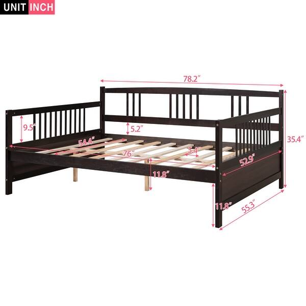 Full Size Daybed Bed Wooden Slats Support Modern Living Daybed - Bed ...