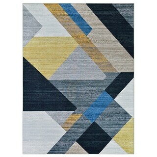 Allstar Rugs Geometric Themed Polyester Area Rug - Bed Bath & Beyond ...