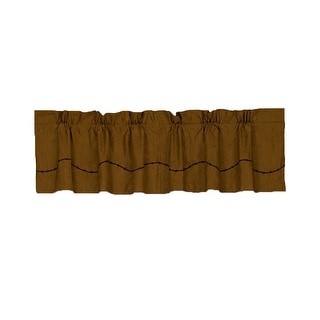 Paseo Road by HiEnd Accents Fringed Antiqued Brown Faux Suede Valance ...