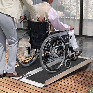 Aluminum Portable Wheelchair Ramp with Transition Plate, Weight ...