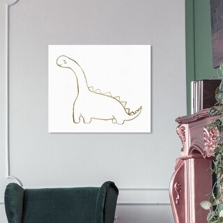Oliver Gal Animals Wall Art Canvas Prints 'Line Brontosaurus' Dinosaurs ...