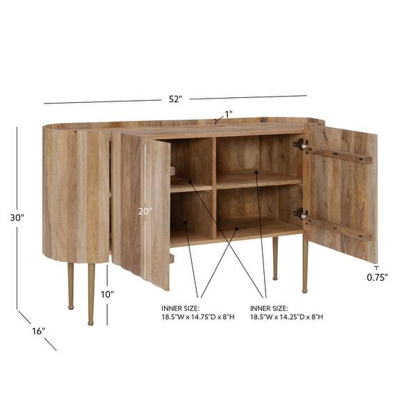 Yoeman 2-door Solid Wood Oval Console Table - Bed Bath & Beyond - 35450708