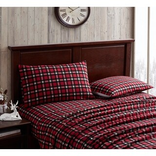 Dover Red Plaid Flannel Sheet Set - Bed Bath & Beyond - 42666452
