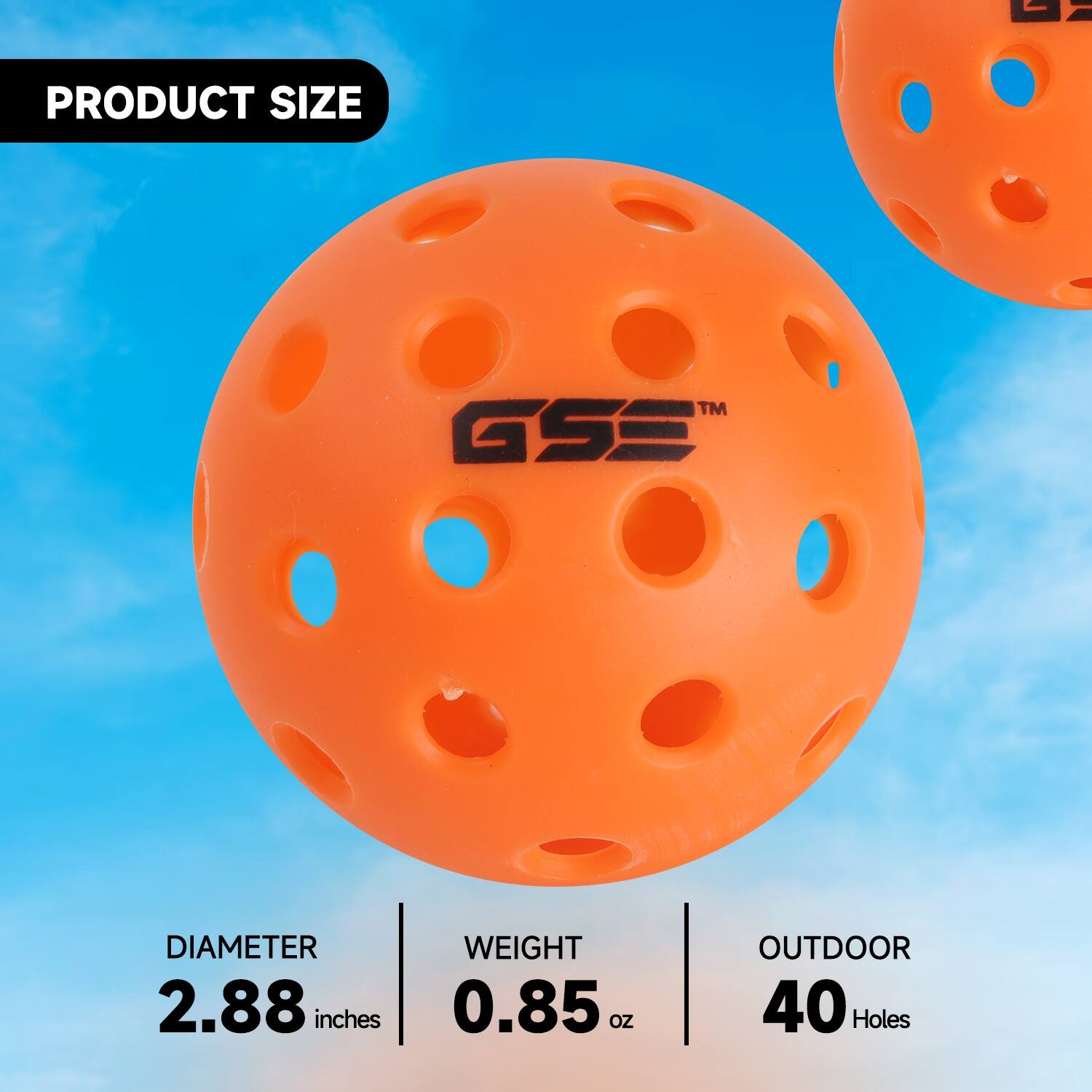 GSE™ 12-Pack Outdoor Pickleball Balls Set. Standard 40 Holes Pickleball Ball Meet USAPA Standard ...