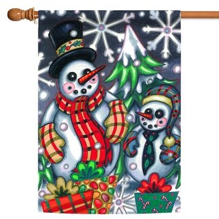Christmas Snow Gathering Outdoor House Flag 40" x 28" - Bed Bath ...