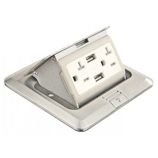 1 Pc, Pop Up Floor Box Kit, with (2) USB ports & (2) 20 Amp Receptacles ...