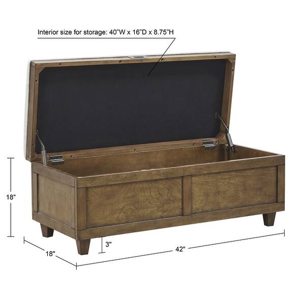 Wood and Upholstered Soft Close Storage Bench - Bed Bath & Beyond ...