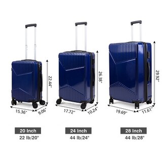 Lightweight Hardside Luggage Suitcase Storage Trunks Carry-on, Blue ...