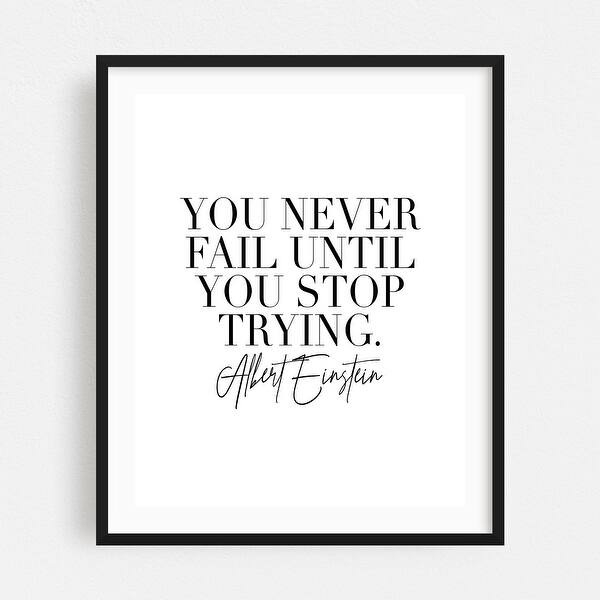 Typography Albert Einstein Black White People Art Print/Poster - Bed ...