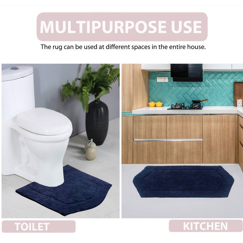 Waterford Collection 100% Cotton Non-Slip Bathroom Rug Set, Machine ...