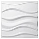 White PVC 3D Panel for Interior Wall Decor, Wavy Textured Tile,19.7 x ...