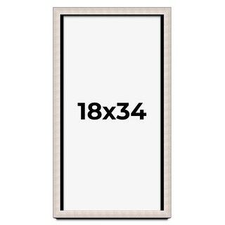 18x34 Shadow Box Frame Silver Real Wood Contemporary Shadowbox Display ...
