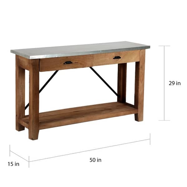 Carbon Loft Blitz 50-inch Wood and Zinc Metal Console Table with 2 ...