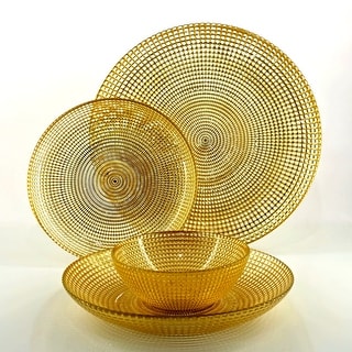 HELIOS Gilded Glass Dinnerware Set - Bed Bath & Beyond - 41440945