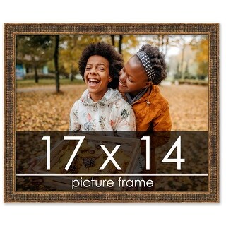 17x14 Distressed/Aged Black Complete Wood Picture Frame with UV Acrylic ...