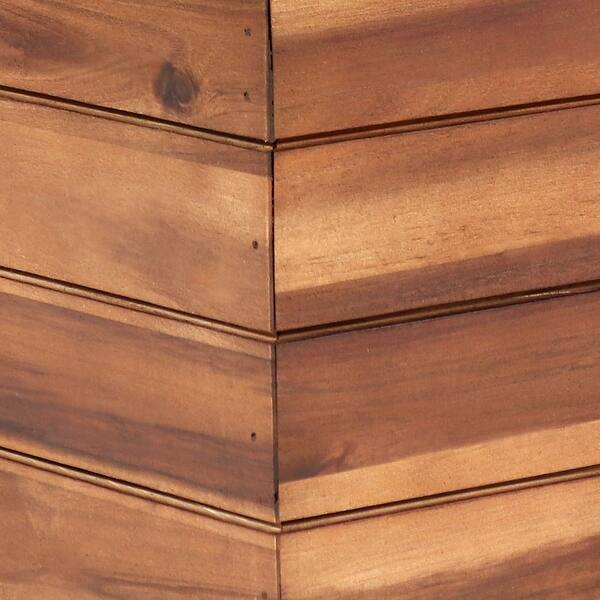 2-Piece Large Acacia Wood Square Planter Boxes with Plastic Liners ...
