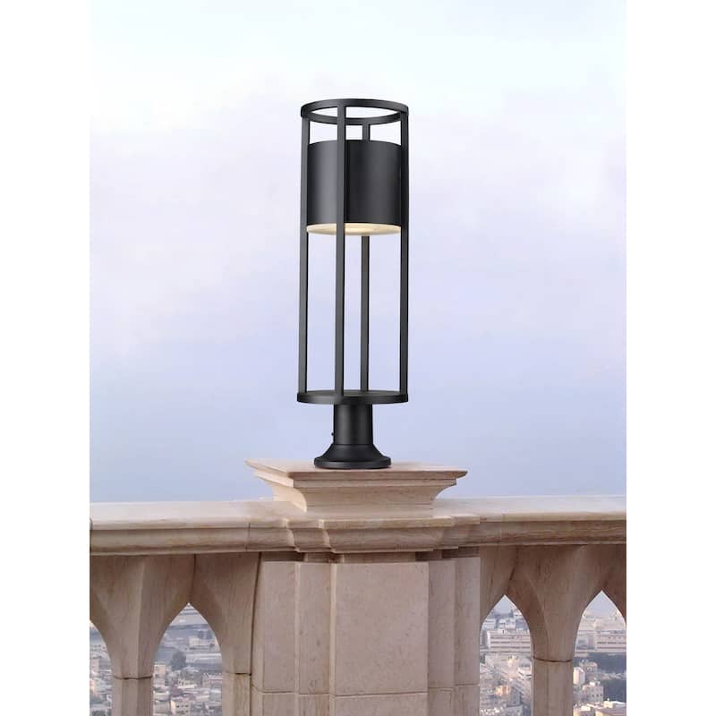 Luca 1 Light Outdoor Pier Mounted Fixture - Black - Bed Bath & Beyond ...