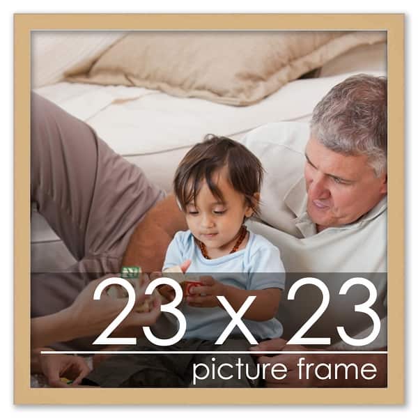 23x23 Traditional Natural Complete Wood Square Picture Frame with UV ...