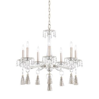 Sarella 6 Light Chandelier in Antique Silver with Crystal Heritage ...