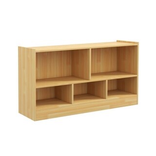 5 Cubbies Kids Toy Storage Organizer with 5 Sections-Yellow - 44" x 12 ...