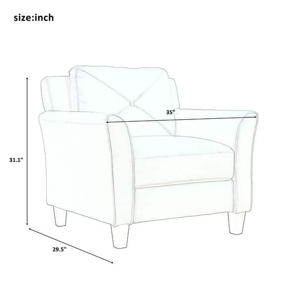 Traditional Diamond Button Tufted Sofa Set with Sinuous Spring ...