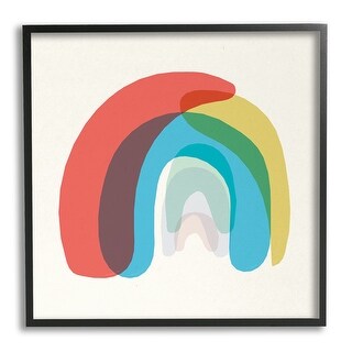 Stupell Abstract Rainbow Asymmetrical Arches Opaque Layers Framed Wall ...