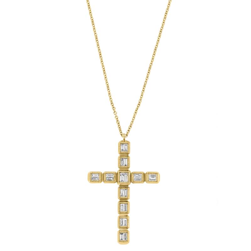 Effy Women's 14K Yellow Gold Diamond Cross Necklace - On Sale ...