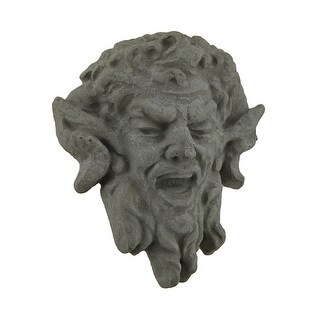 Laughing Satyr Head Decorative Grey Concrete Wall Hanging 6 Inch - 6.5 ...