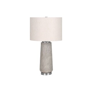 Modern Table Lamp with Subtly Textured Cylinder Base and Elegant Ivory ...