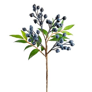 Artificial Blueberry Spray - 17" - Blue and Green - Bed Bath & Beyond ...