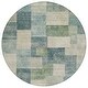 Machine Washable Indoor/ Outdoor Contemporary Blocks Chantille Rug ...