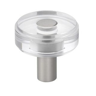 GlideRite 1-1/2 in. Round Clear Cabinet Knobs, Satin Nickel (10-Pk ...