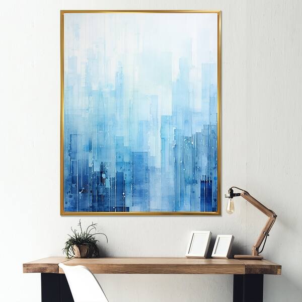 Designart "Azure Ascent Skycrapers Harmony" Skyscrapers Framed Wall ...
